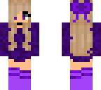 Purple Girl With Derp Neck | Minecraft Skin