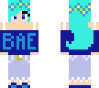 Blue Cute Girl For My Friend Forever | Minecraft Skin