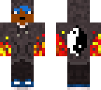 Flaming Guy with Blue Hair | Minecraft Skin