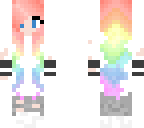 Rainbow hair girl update | Minecraft Skin