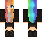 Rainbow hair girl | Minecraft Skin