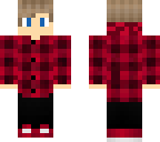 Checkered Shirt Red hOODED | Minecraft Skin