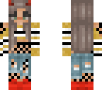 Aesthetic Cute Girl w Horns nd Fishnets | Minecraft Skin