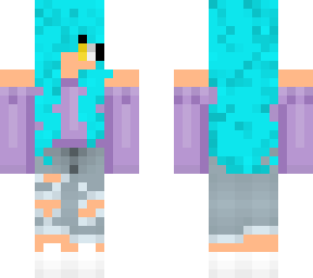 blue hair yellow eyes update | Minecraft Skin
