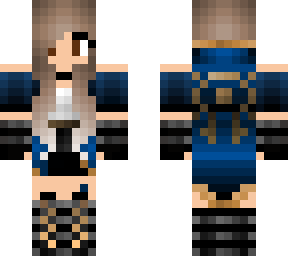 medieval girl steampunk blue brown | Minecraft Skins