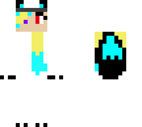 White wolf skin red and blue eyes | Minecraft Skin