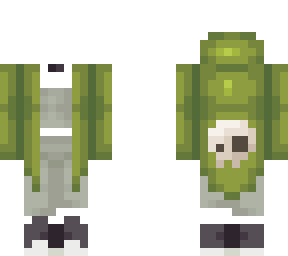 green skull jacket outfit base | Minecraft Skins