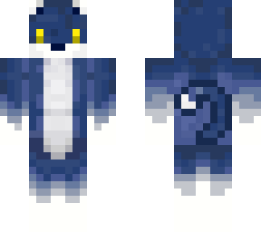 Blue Cat (Furni) Yellow Eyes Bare | Minecraft Skin