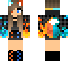 fire and ice wolf girl edit | Minecraft Skin
