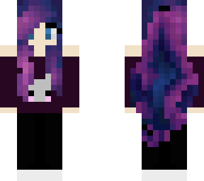 Bianca Galaxy Girl with Bunny Shirt | Minecraft Skin