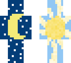 day and night sun and moon | Minecraft Skin