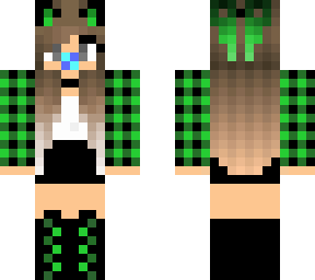 Green wof girl wearing her pacifier | Minecraft Skin