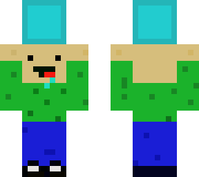 A noob caring a diamond plastic block | Minecraft Skin
