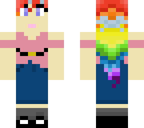 Rainbow Hair Girl | Minecraft Skin