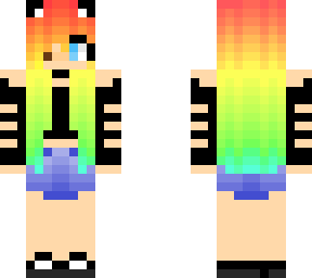 Minecraft Rainbow Hair Girl Skins