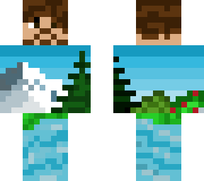 Bob Ross painting skin + Bob Ross head | Minecraft Skin