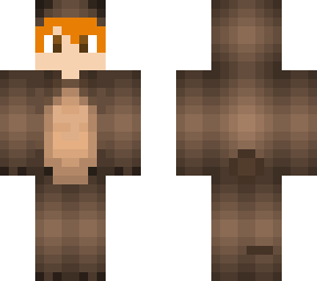 bear boy onesie brown hair eyes cute | Minecraft Skins