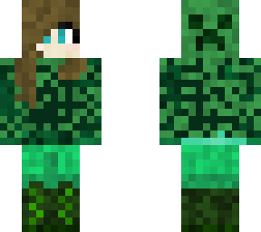 minecraft creeper girl with gunpower on her head | Minecraft Skin