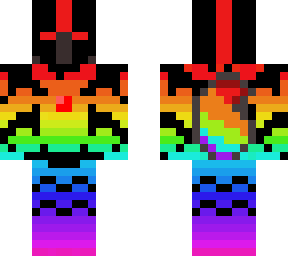 Rainbow armor dark knight | Minecraft Skin