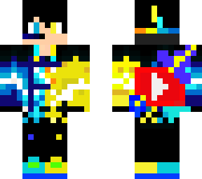 Blue And Yellow Lightning | Minecraft Skin