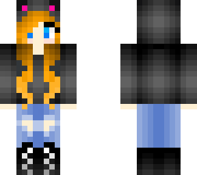 Cat girl with Black Hoodie Edit | Minecraft Skin