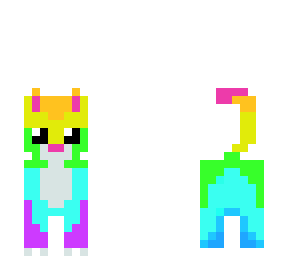 Rainbow neon kitten | Minecraft Skin