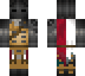 Red & white Warden | Minecraft Skin