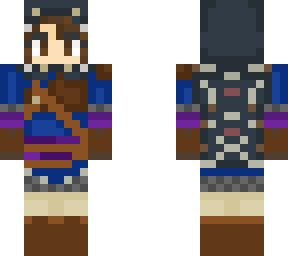 Blue Recolor of Hylian Tunic w/ brown hair | Minecraft Skin