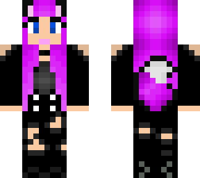 pink/purple wolf/fox girl | Minecraft Skin