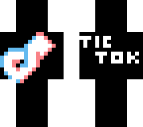 TikTok logo and name on back | Minecraft Skin