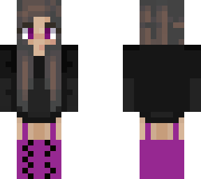 pink girl with derpy face under head | Minecraft Skin