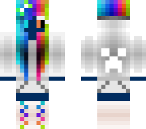 Rainbow Creeper Girl Inverted | Minecraft Skin