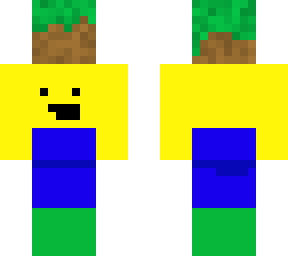 roblox noob holding grass | Minecraft Skin