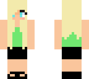 Green Top, Skirt and High heels | Minecraft Skin