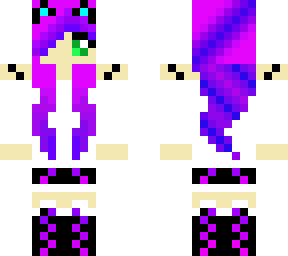 Purple Cute Cat Girl! | Minecraft Skin