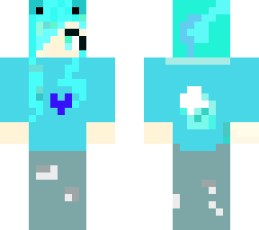 Cute Ice Wolf Girl | Minecraft Skin