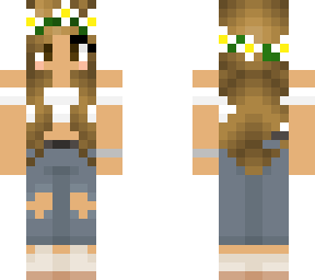 Summer Girl Crop Top & Ripped Jeans | Minecraft Skin