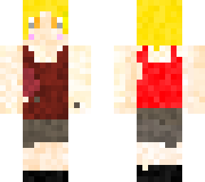 Pixel yellow haired bow - Casual | Minecraft Skin