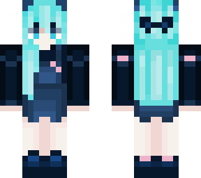 Cyan haired girl ( Classic 4px ) | Minecraft Skin