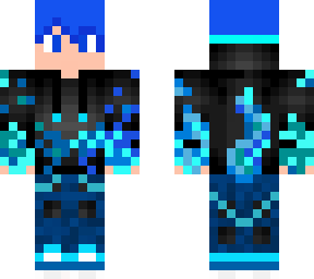 Blue fire skin (tige2023) made outline | Minecraft Skin