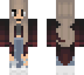 Dark red girl | Minecraft Skin