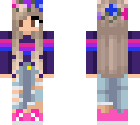 Bi pride skin girl | Minecraft Skin