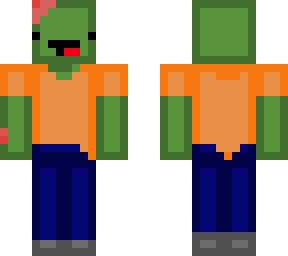 Derp orange zombie brains | Minecraft Skin