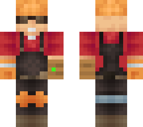 TF2 Engineer with Infinity Gauntlet and airpods | Minecraft Skin