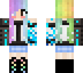 Rainbow Robot Girl | Minecraft Skin