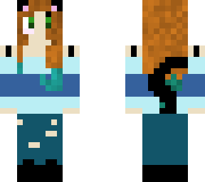 blue cat girl skin | Minecraft Skin