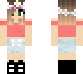 Classic girl skin with flower crown | Minecraft Skin