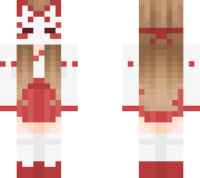 kitsune girl (removable mask) | Minecraft Skin