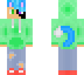 Blue Hair Neko Boy | Minecraft Skin