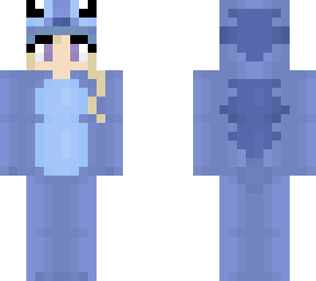 girl stitch onesie blue hair cute | Minecraft Skins
